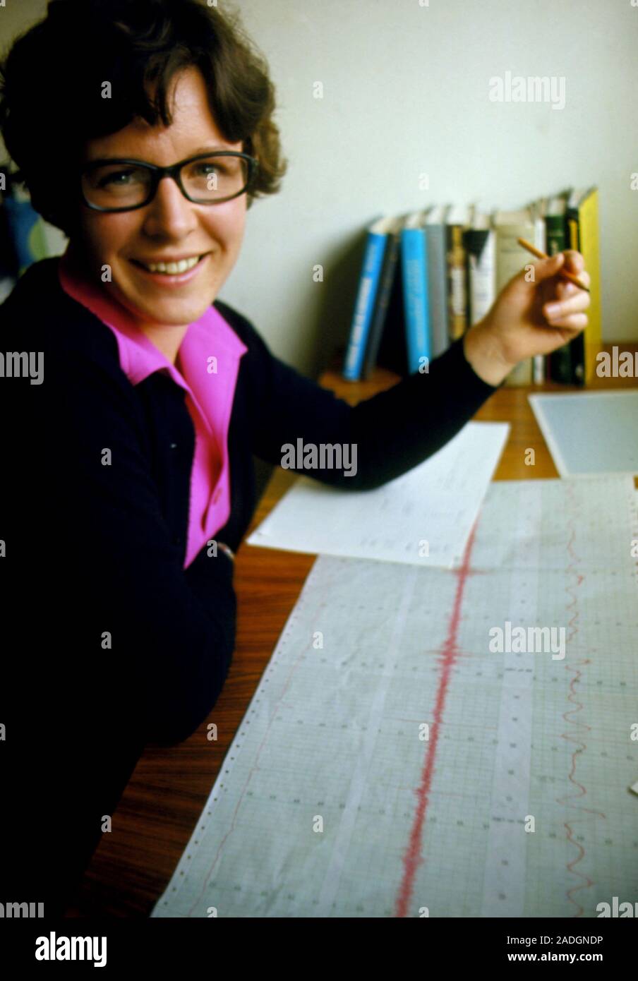 Dr Jocelyn Bell Burnell, photographed in 1977. As a research student in ...