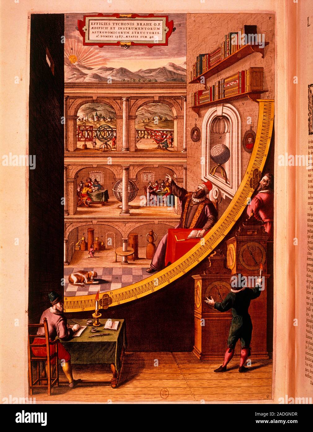 Tycho's mural quadrant picture. Mural depicting Danish astronomer Tycho ...