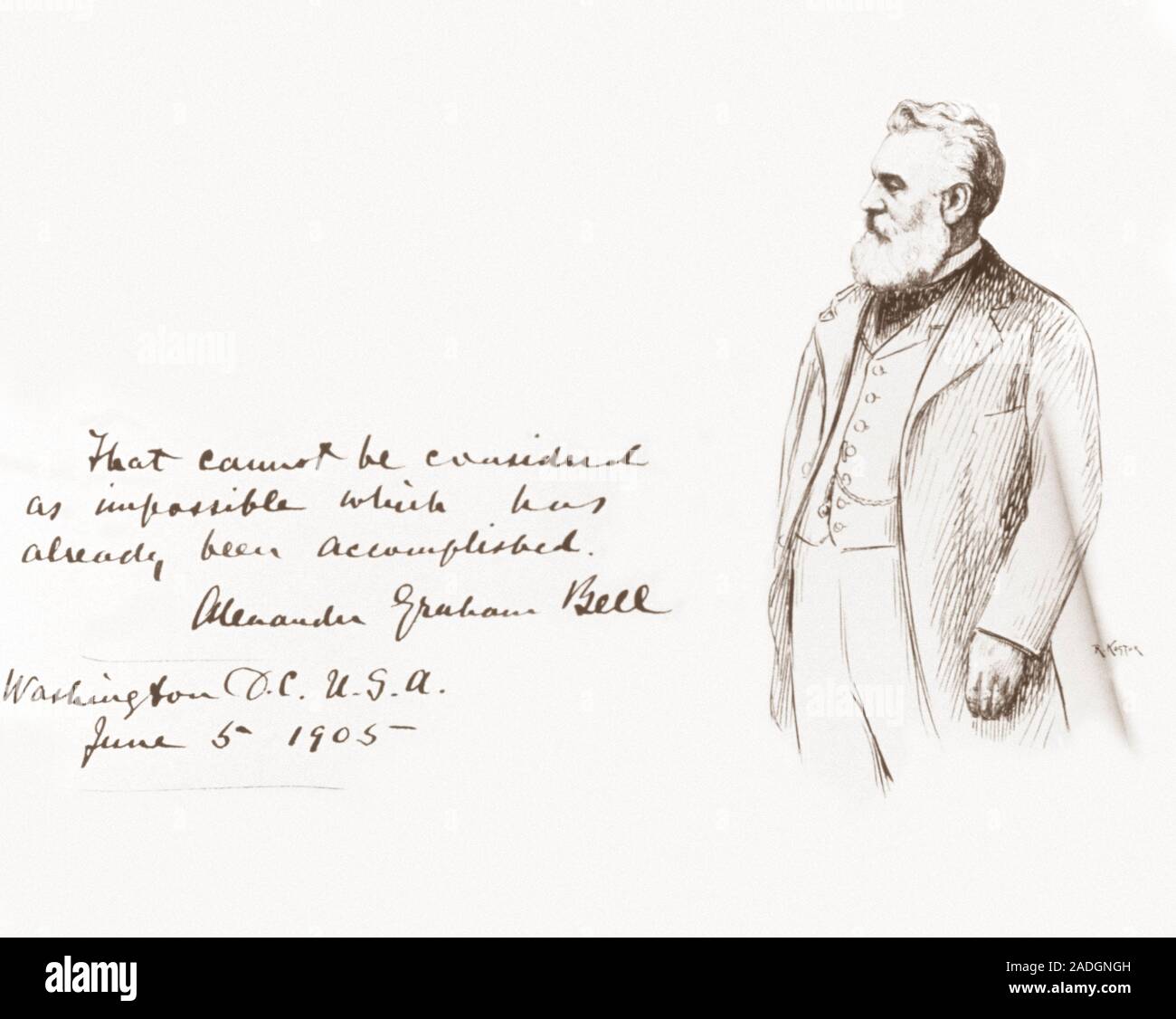 Portrait of Alexander Graham Bell (1847-1922), Scottish-American speech ...