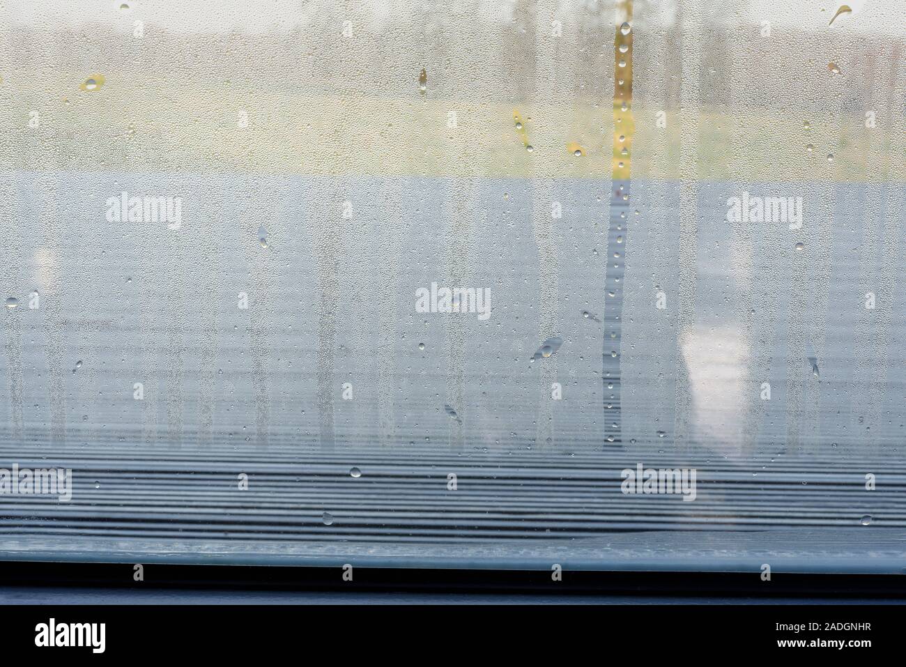 Condensation on large panes of double glazed windows Stock Photo - Alamy
