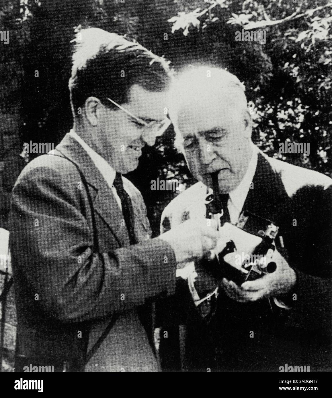 Niels and Aage Bohr. Portrait of Niels Bohr (1885- 1962) and his son ...