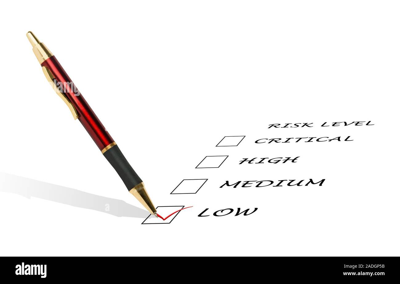 Checklist for risk level Stock Photo - Alamy