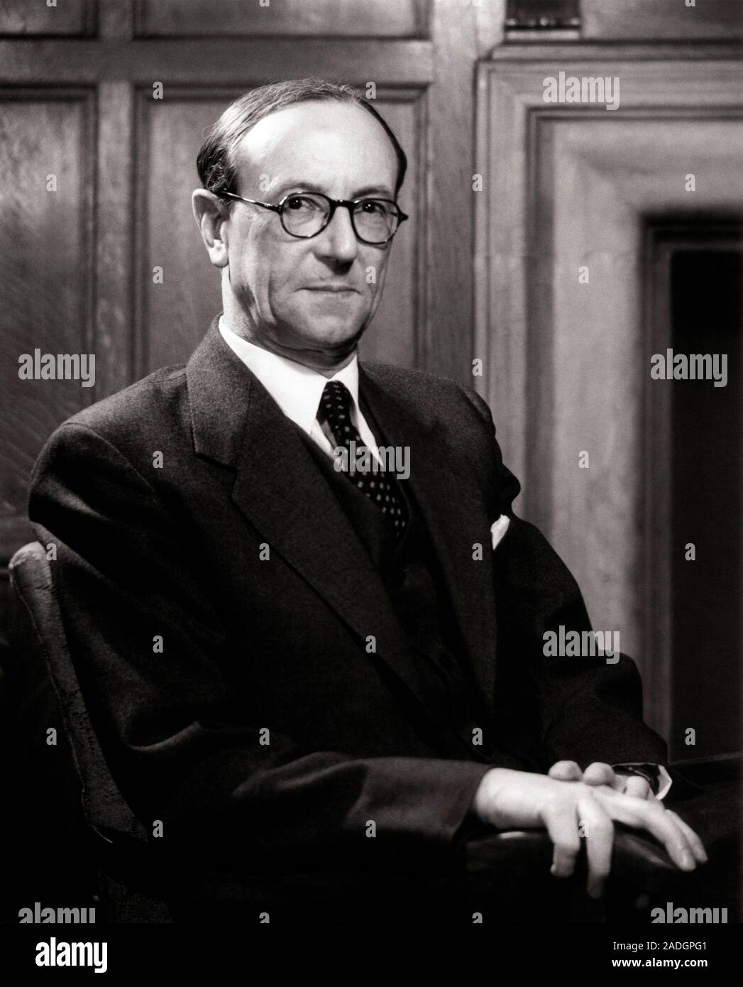 Mandatory credit Sir James Chadwick. Portrait of the British physi ...