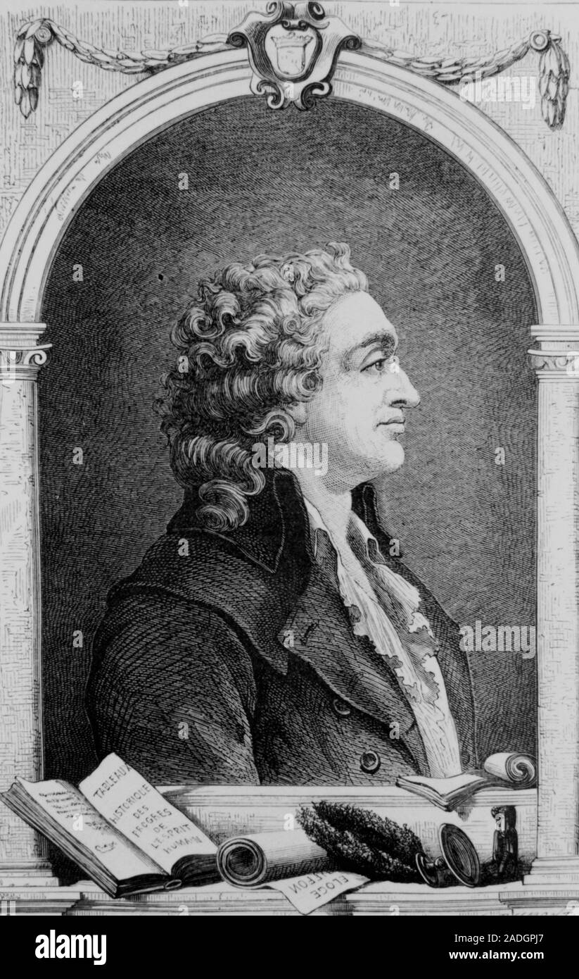 Marie de Caritat Condorcet. Engraving of Marie Jean Antoine Nicolas de ...