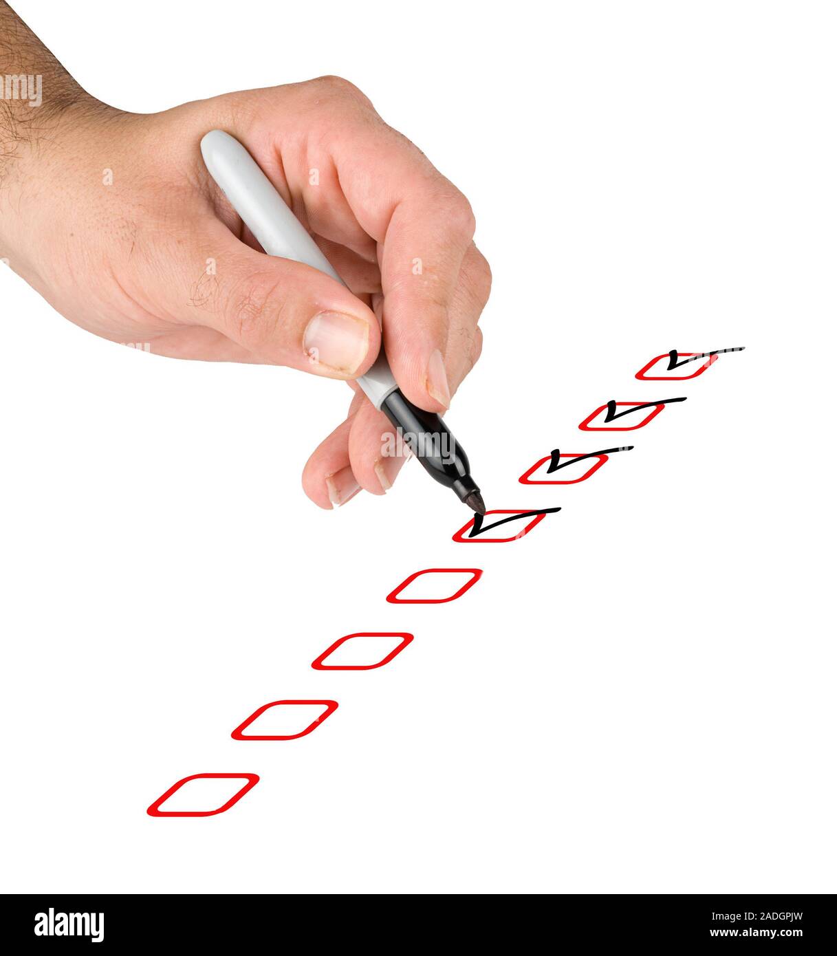 hand and checklist Stock Photo - Alamy