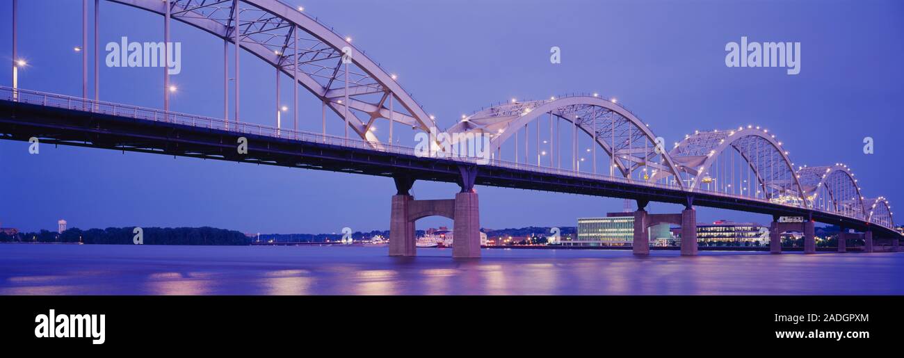 Bridge over a river, Centennial Bridge, Davenport, Iowa, USA Stock ...