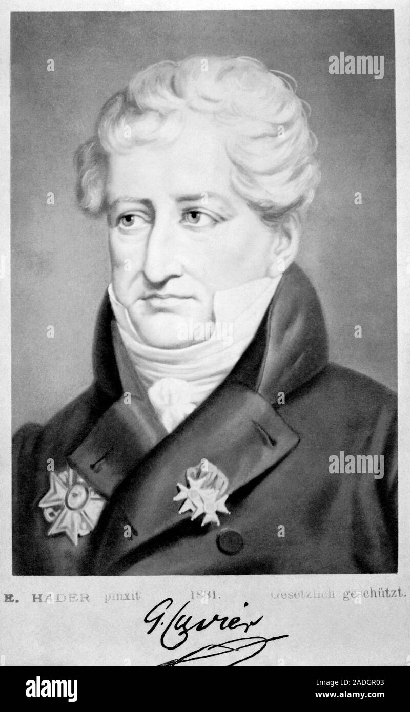 Georges Cuvier (1769-1832), French naturalist. Cuvier's full title and ...
