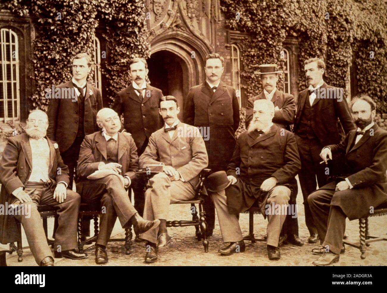 Palaeoanthropologists Eugene Dubois (centre, standing) and Sir Arthur ...