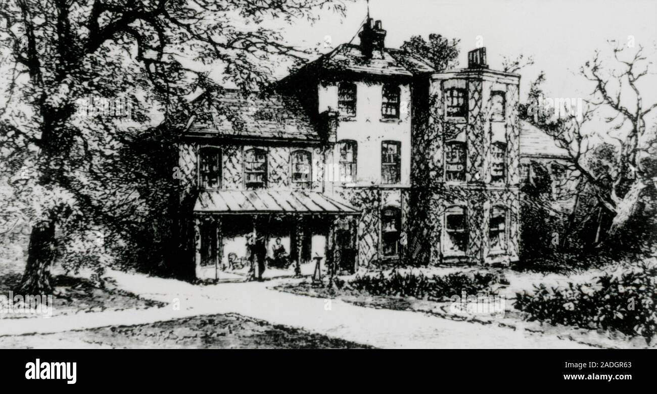 Down House. Historical print of Down House (also known as Downe House ...