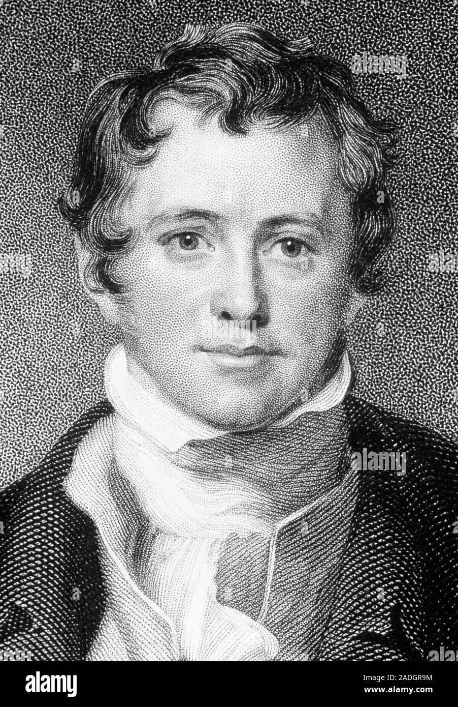 Humphry Davy. Portrait of the English chemist Sir Humphry Davy (1778 ...