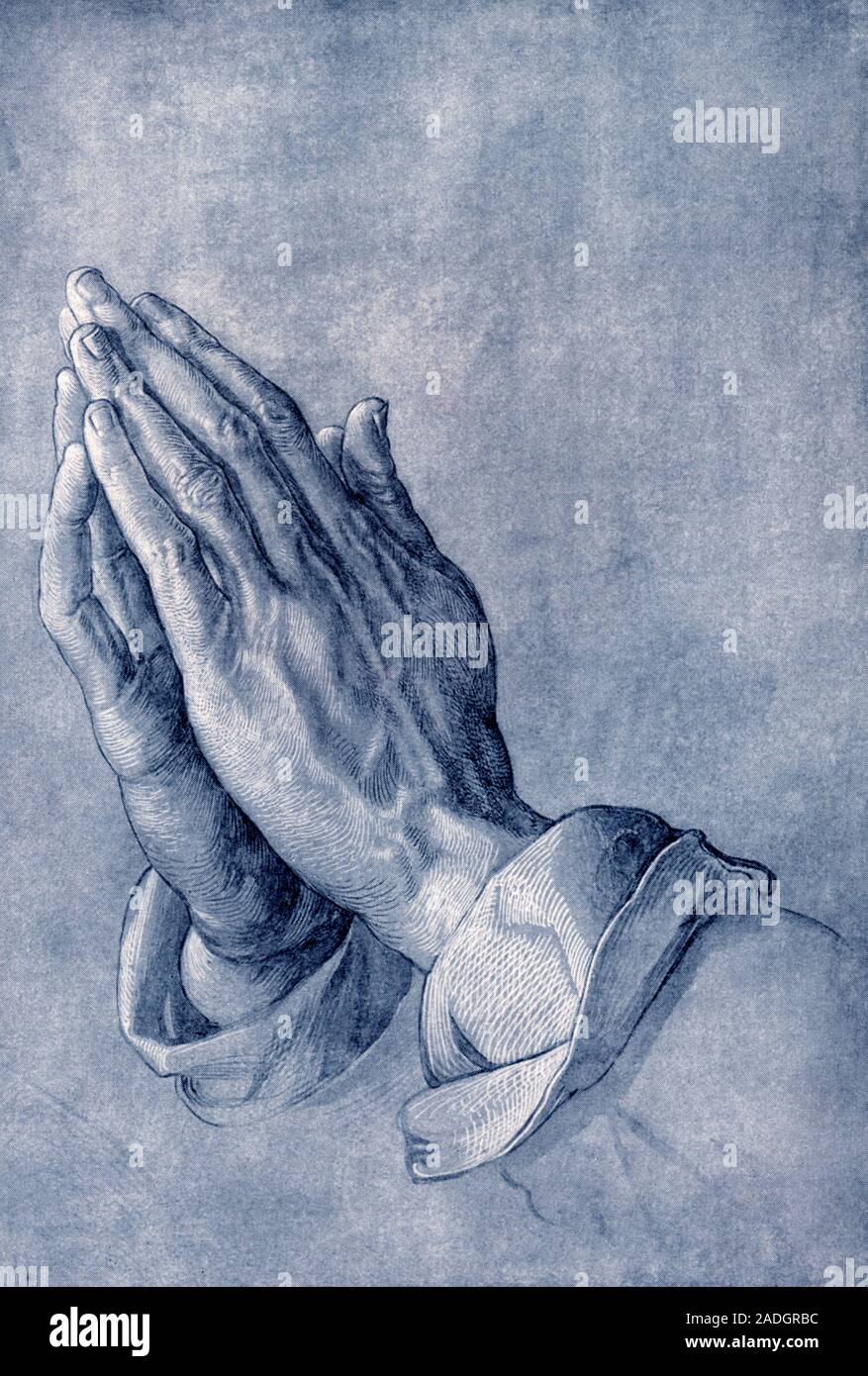 Durer's Praying Hands. Sketch by the German artist Albrecht Durer (1471 ...