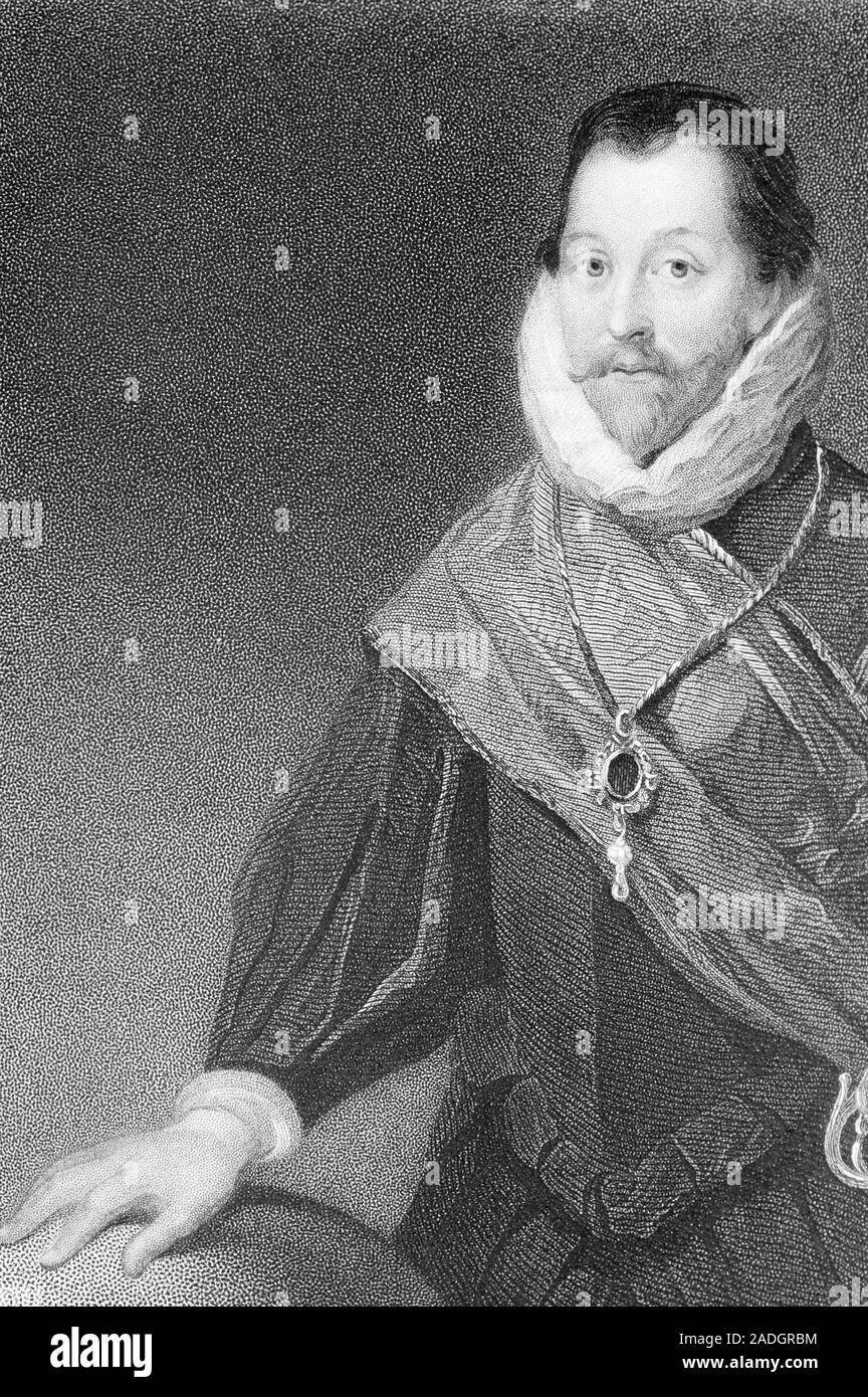 Sir Francis Drake (c.1540-1596). Portrait of the English explorer and ...