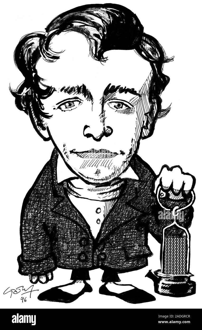 Humphry Davy. Caricature of the British chemist and physicist Humphry ...