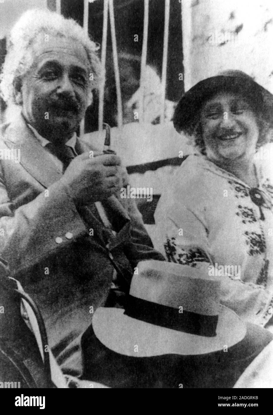 Albert Einstein and his wife, Elsa, photographed in the 1920s. Einstein ...