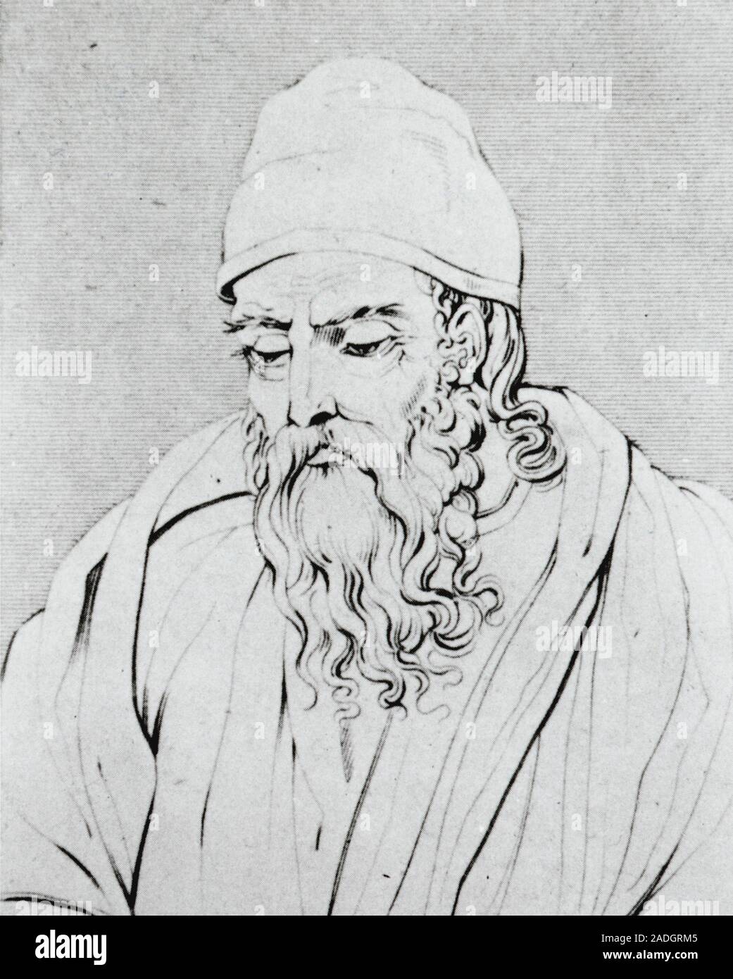 Euclid. Engraving of Euclid (flourished about 300 BC), Greek ...