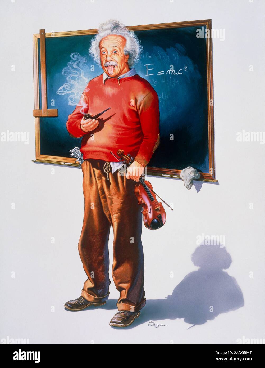 Albert Einstein. Artwork of the German-American physicist Albert ...