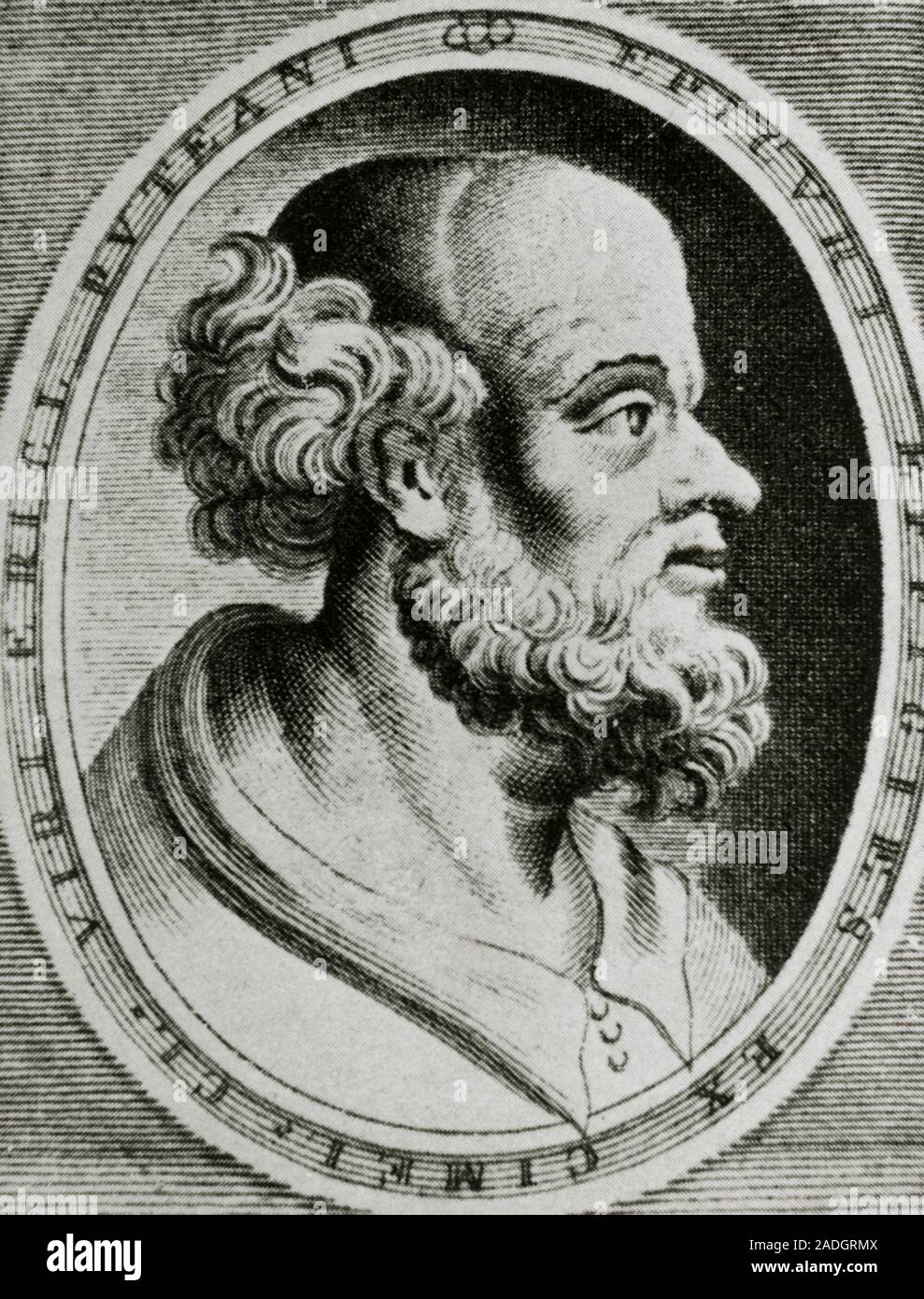 Epicurus. Engraving of the Greek philosopher Epicurus (c.341-270 BC ...