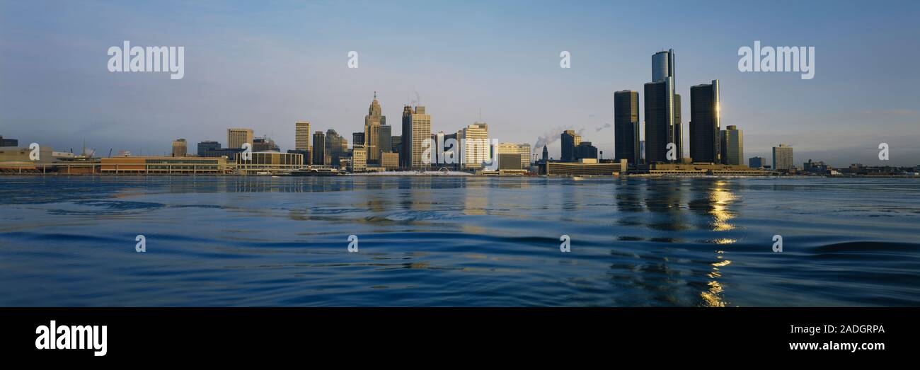 Buildings at the waterfront, Detroit, Michigan, USA Stock Photo - Alamy