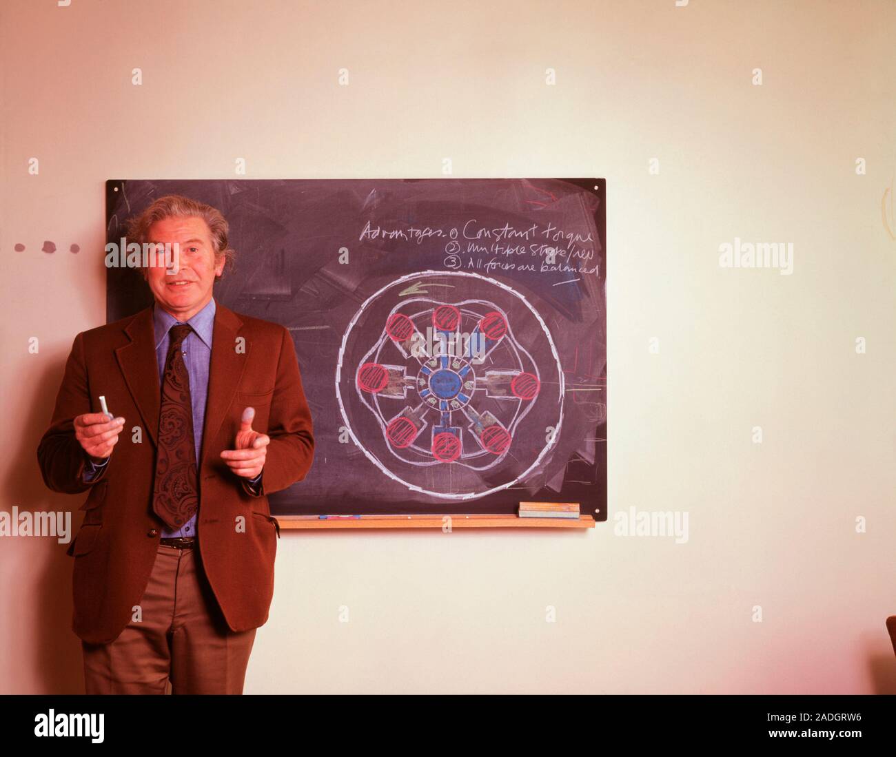 Donald Firth, inventor of the ball hydrostatic motor, photographed in ...