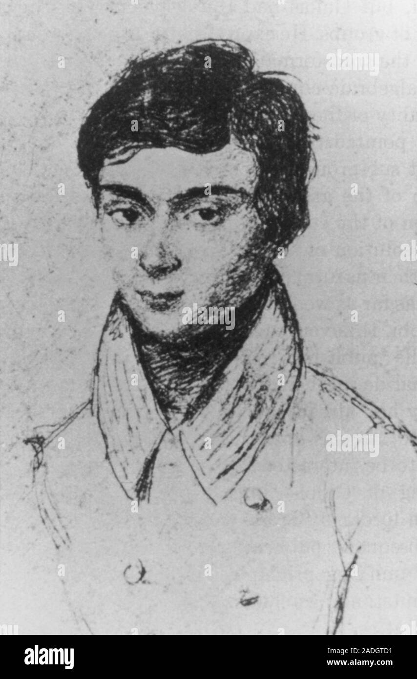 Portrait of the French mathematician Evariste Galois, 1811-1832. Taught ...