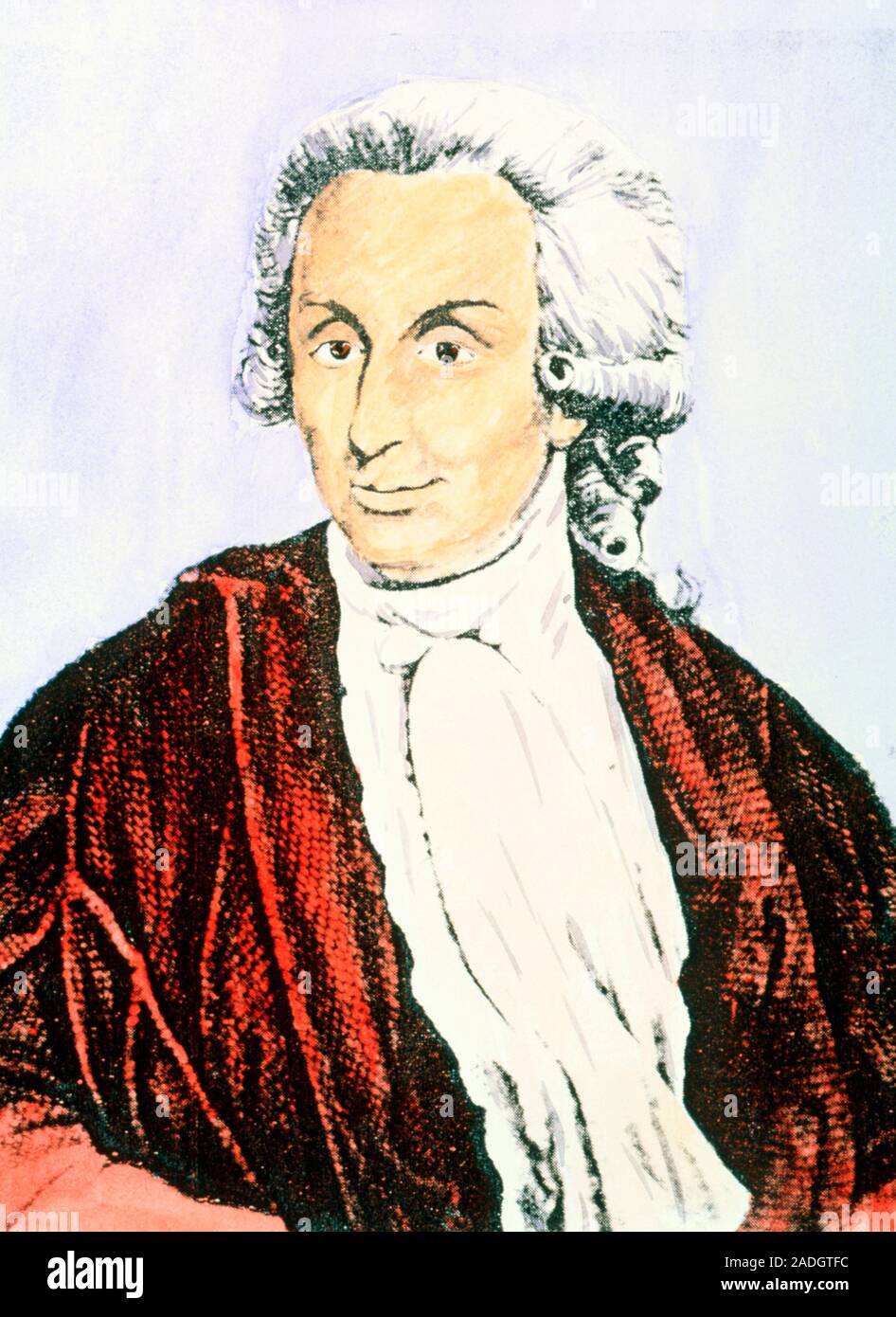 Luigi Galvani. Coloured engraving of Luigi Galvani (1737-1798), Italian ...