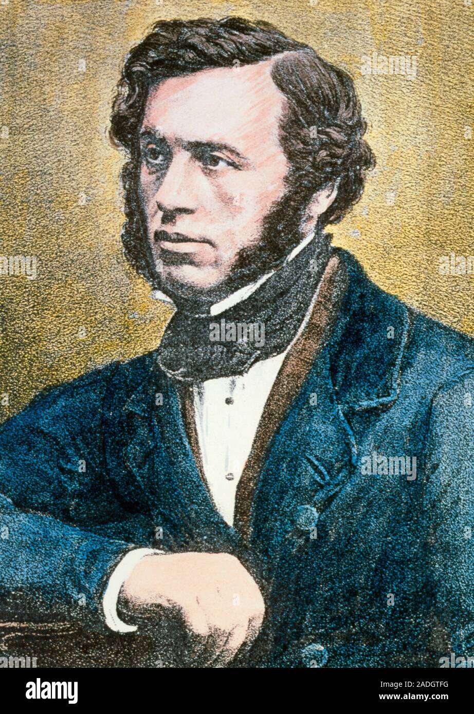 William Grove. Coloured portrait of Sir William Robert Grove (1811-96 ...