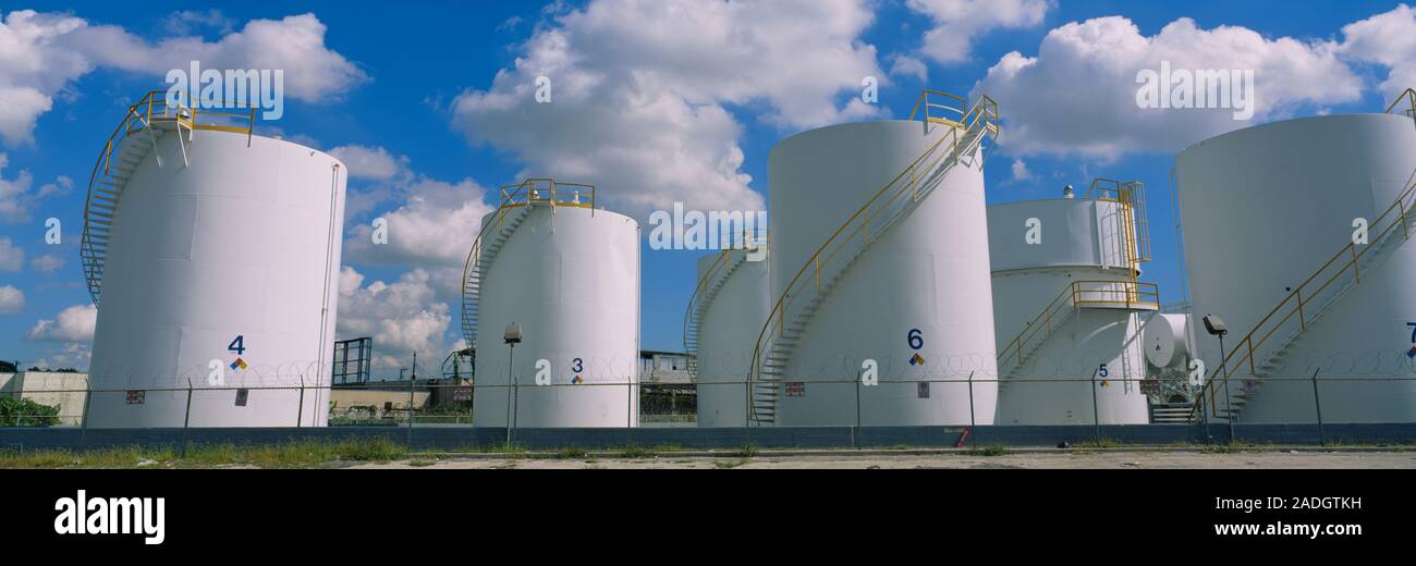 Storage tanks in a factory, Miami, Florida, USA Stock Photo - Alamy