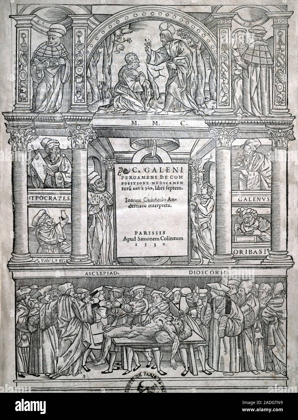 Eminent doctors of Ancient Greece. Historical artwork showing the ...