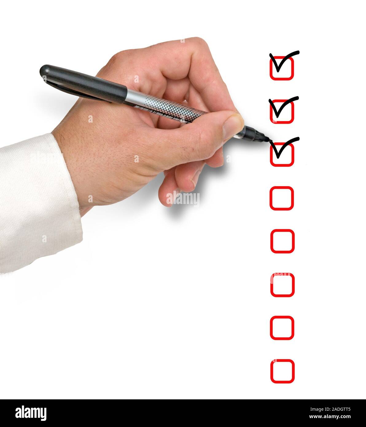 Check list and close up Cut Out Stock Images & Pictures - Alamy