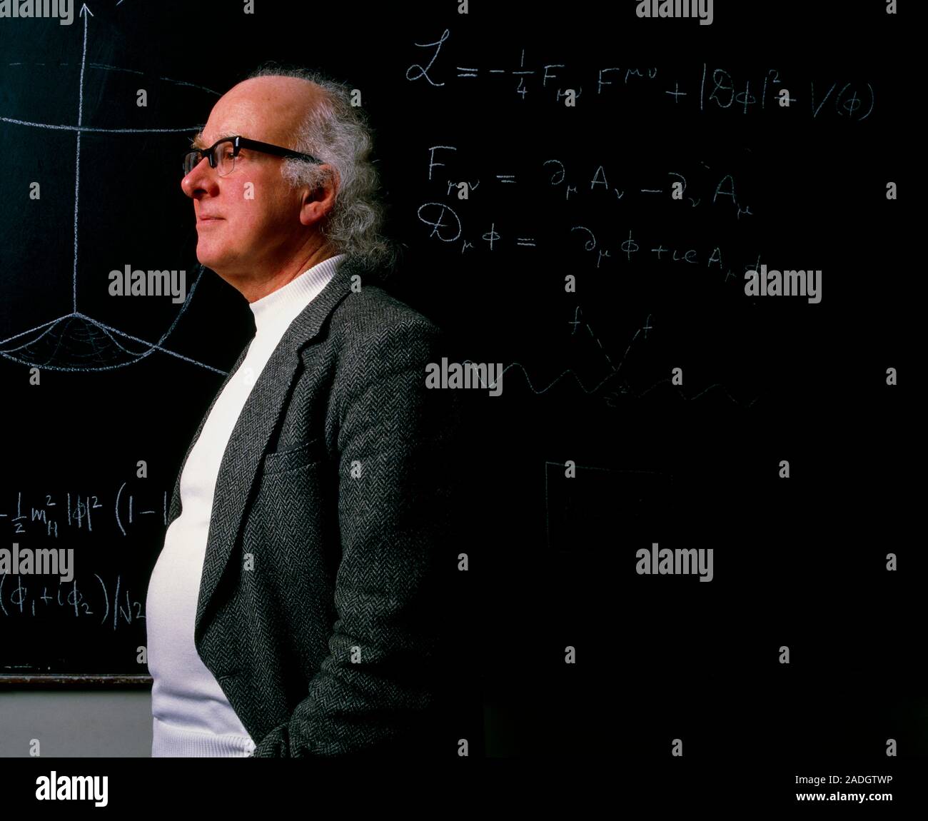 British theoretical physicist Professor Peter Higgs (b. 1929). In 1964 ...