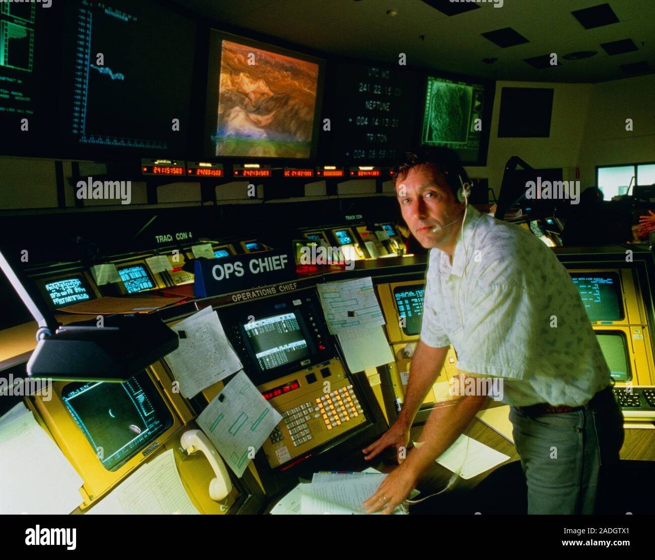 Guard Hall, Operations Chief of mission control" at NASA's Jet ...