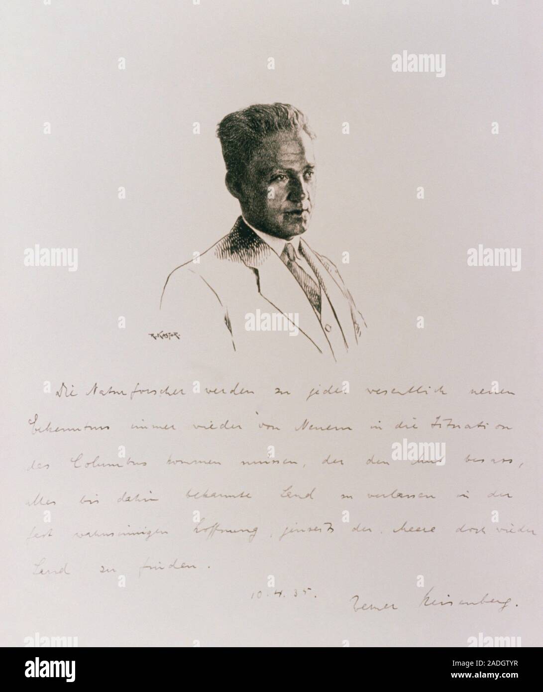 Portrait of Werner Heisenberg (1901-1976), German physicist and Nobel ...