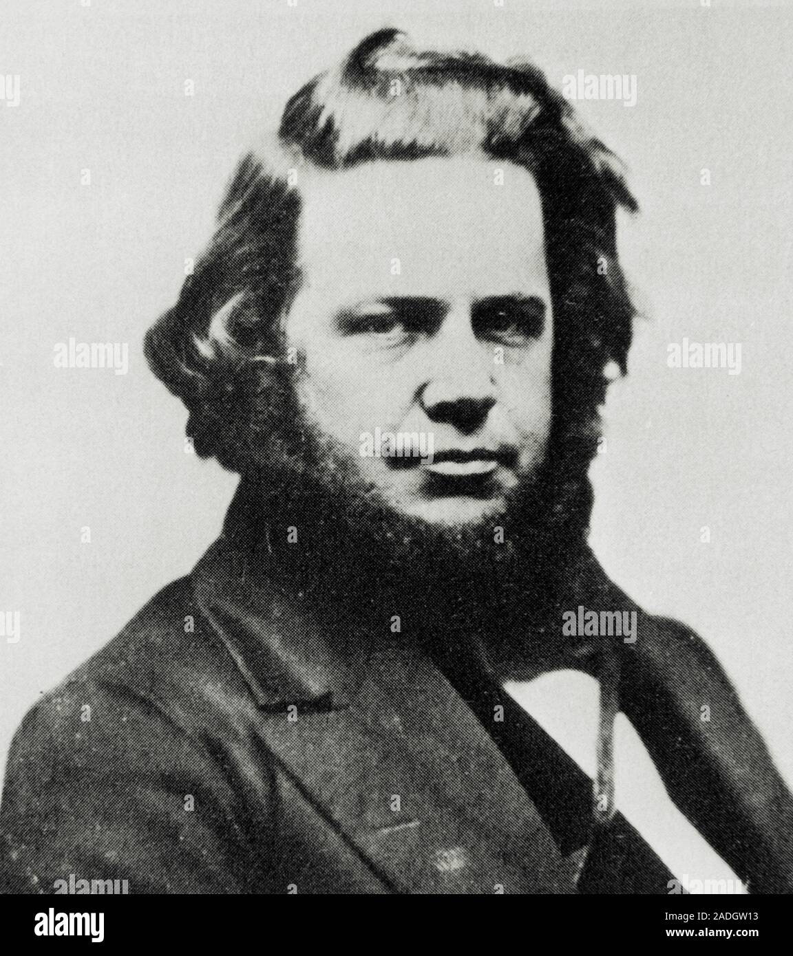 Elias Howe. Portrait of Elias Howe (1819-67), an American who invented ...