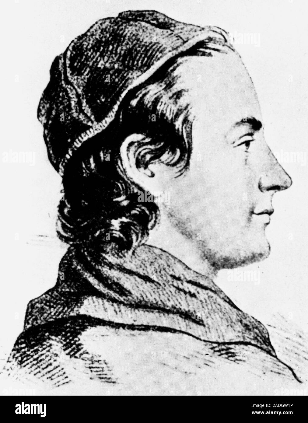 Matthew Hahn. Portrait of Matthew Hahn, German cleric and inventor of a ...