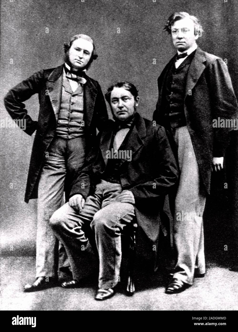 The German chemists Gustav Kirchhoff (left) and Robert Bunsen (centre ...