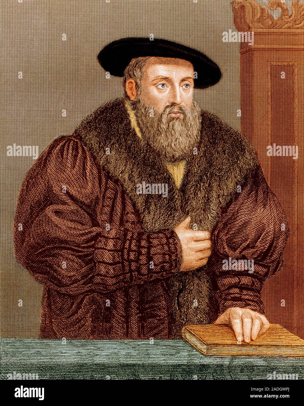 Johannes Kepler. Coloured portrait of Johannes Kepler (1571-1630), the ...