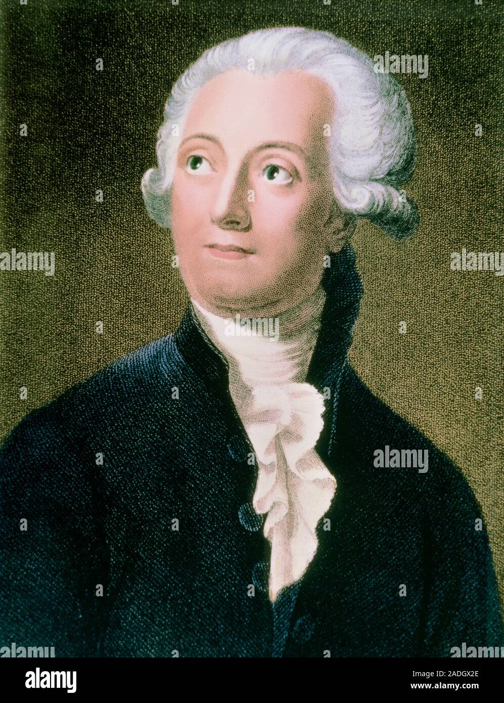 Colour portrait of the French chemist Antoine Laurent Lavoisier, 1743 ...