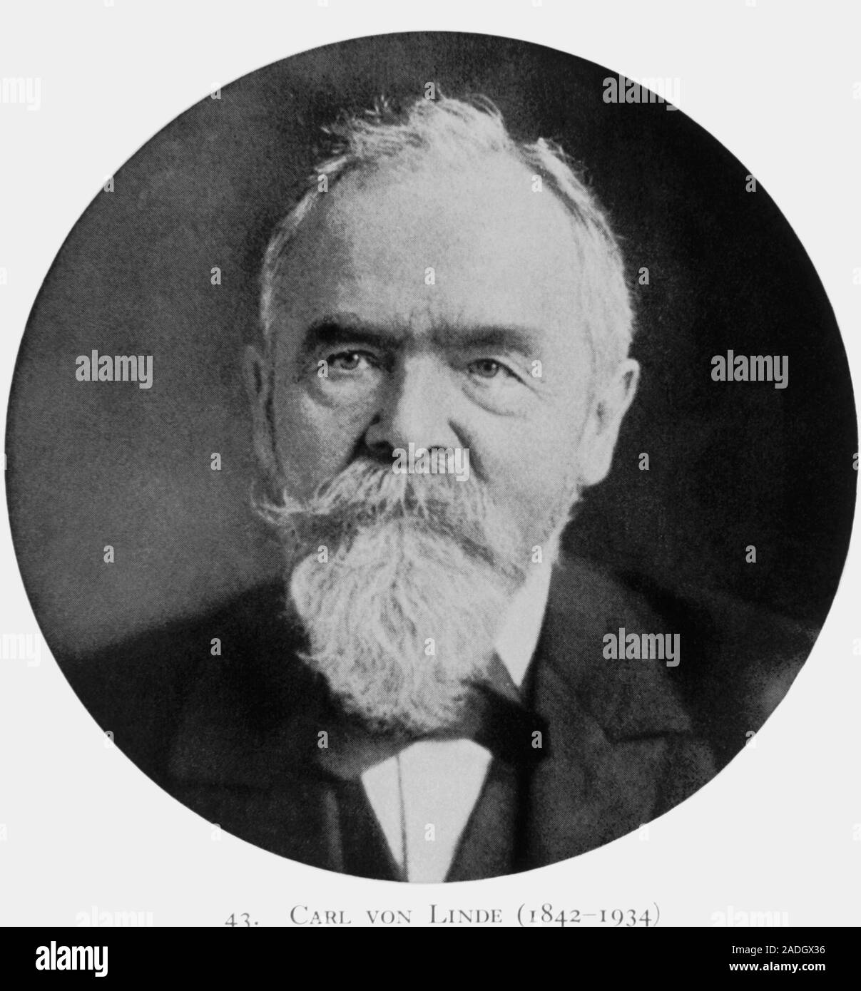 Karl von Linde. Portrait of Karl von Linde (1842- 1934), German low ...