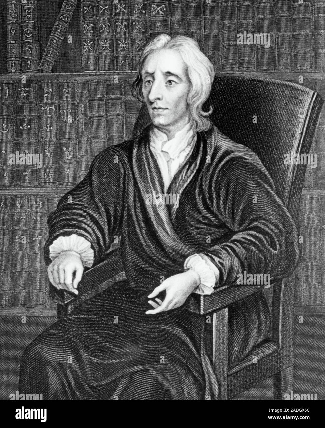 John Locke. Engraving of the English philosopher John Locke (1632-1704). Locke spent his early ...