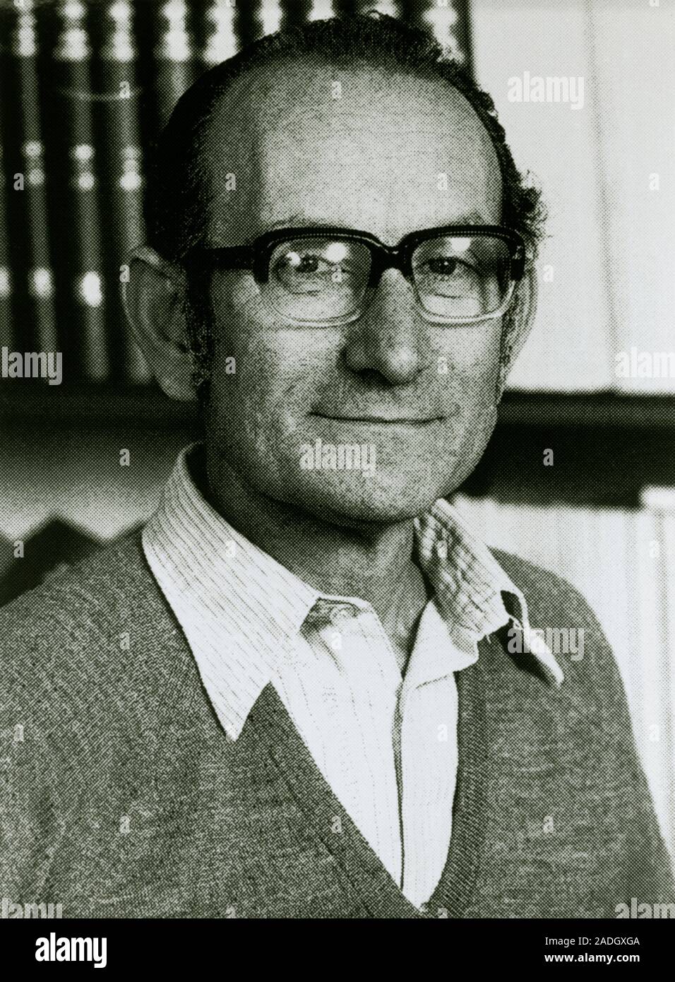 Cesar Milstein. Portrait of Argentinian-British molecular biologist and ...