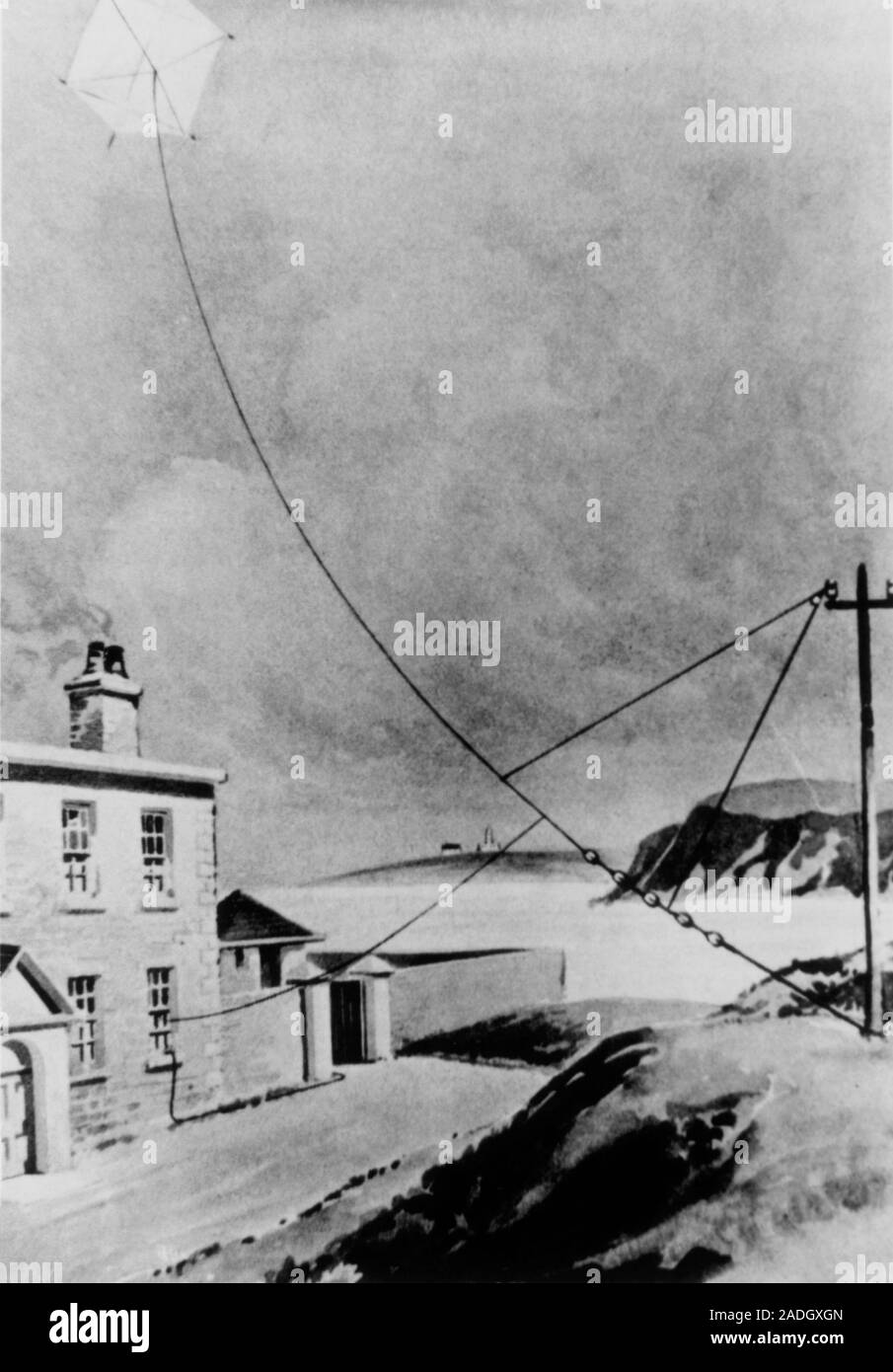 Marconi's aerial. Illustration of the experimental aerial that received ...