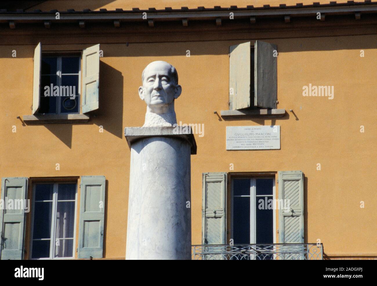 Marconi statue. Bust of Guglielmo Marconi (1874- 1937), Italian ...
