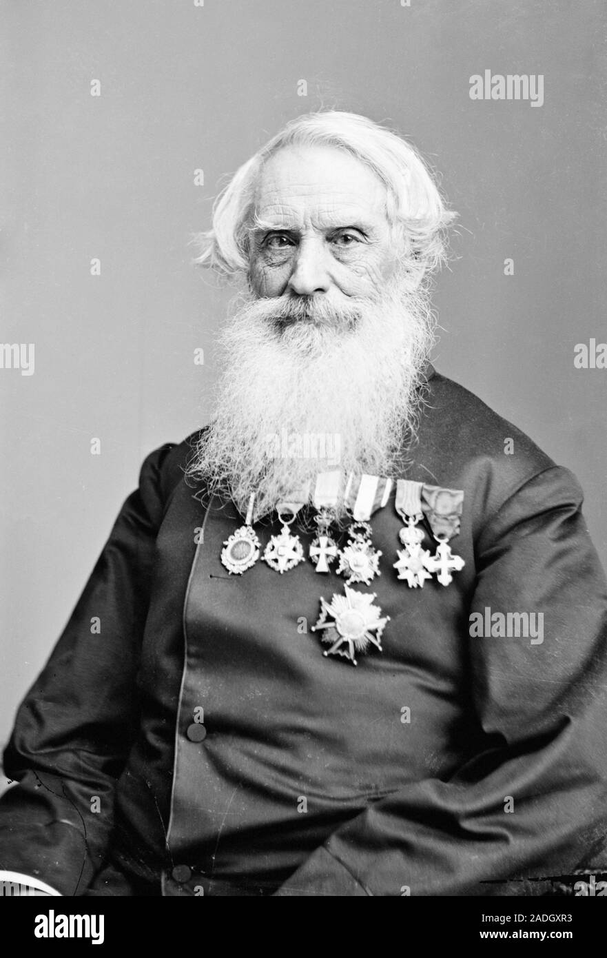Samuel Morse (1791-1872), US inventor of the electric telegraph and ...