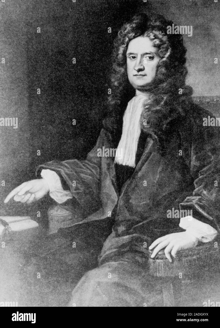 Portrait in oils of Sir Isaac Newton (1642-1727), English physicist and ...