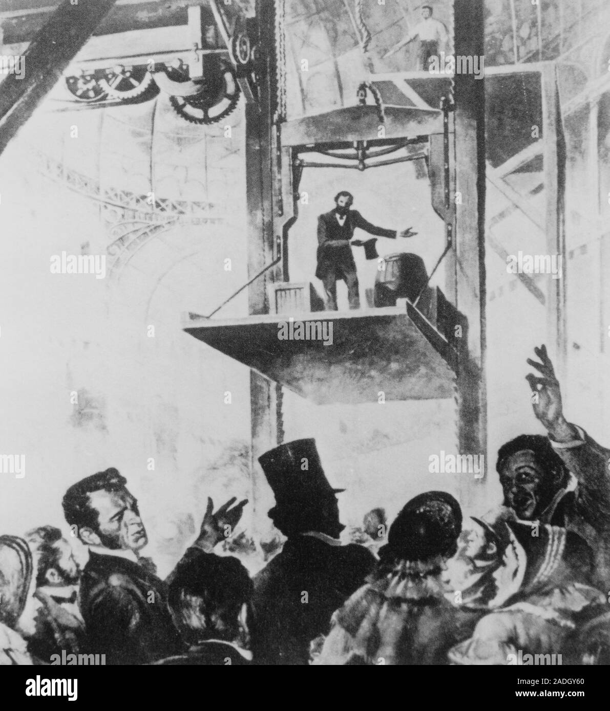 E.G. Otis. Illustration of Elisha Graves Otis (1811-61), American ...