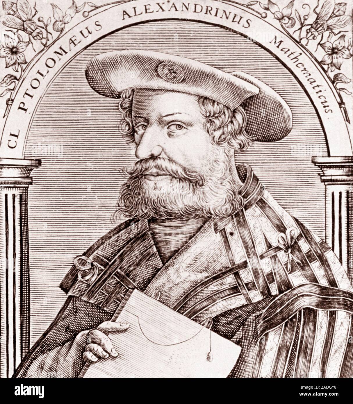 Portrait of the Egyptian-Greek astronomer Claudius Ptolemy. Ptolemy ...