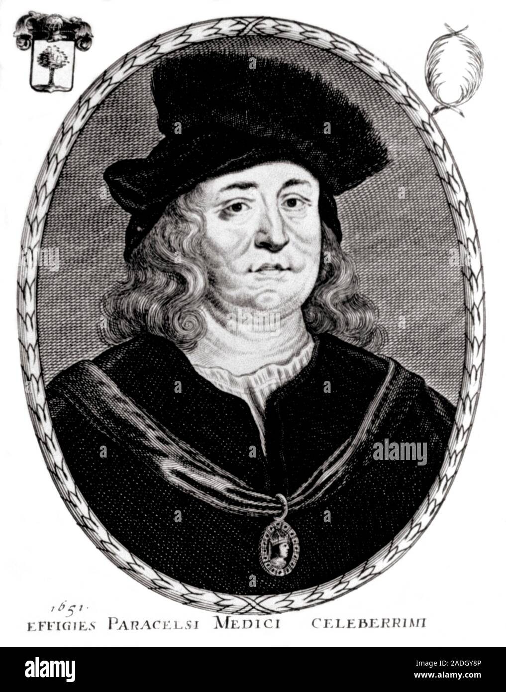 Portrait of the Swiss alchemist and physician Theophrastus Paracelsus ...