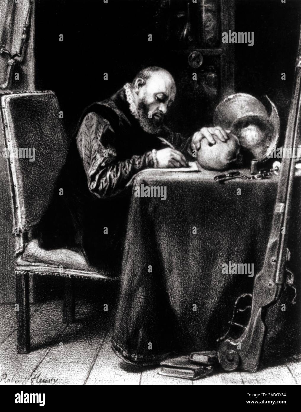 Portrait of the French surgeon Ambroise Pare (1510-1590). Pare is ...