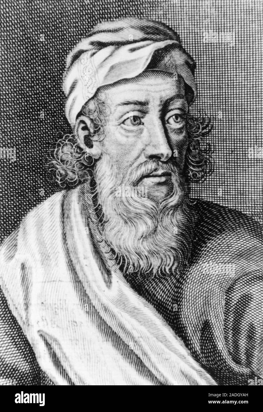 Pythagoras. Engraving of Pythagoras (about 582- 497 B.C.), Greek ...