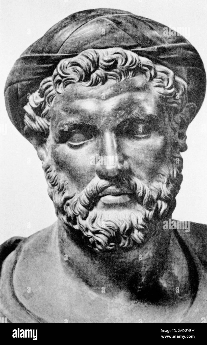 Pythagoras. Bust of Pythagoras (about 582-497 B.C.), Greek philosopher ...